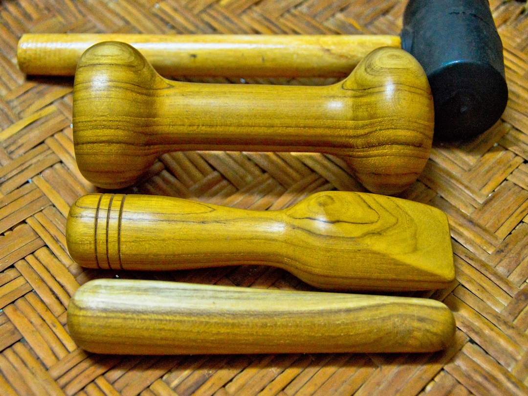 Set4 Teak Wood Thai Tok Sen Hammer Massage Therapy - Etsy