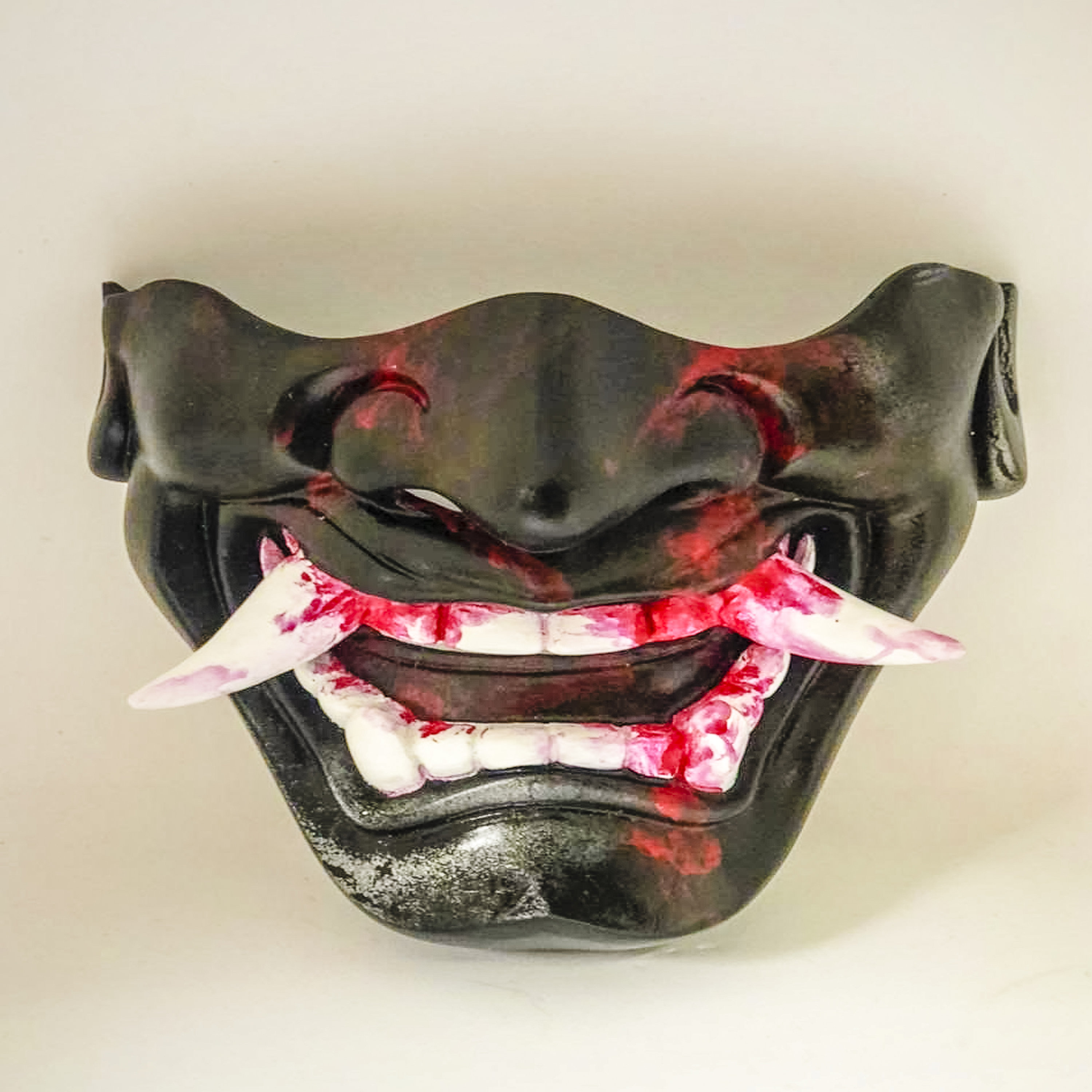 Ivory Japanese Hannya Evil Airsoft Mask and Prop Mask Paint Ball Mask ...