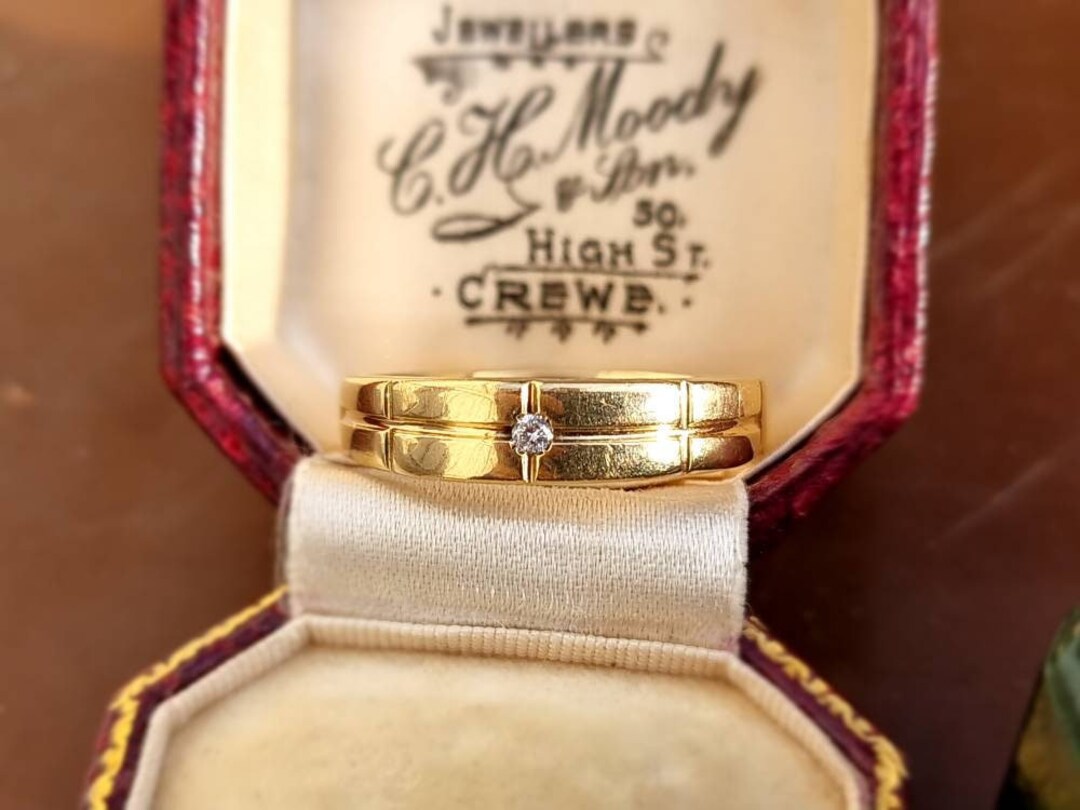 Vintage Chunky Diamond Gypsy Star Ring Full British Hallmarks Size US ...