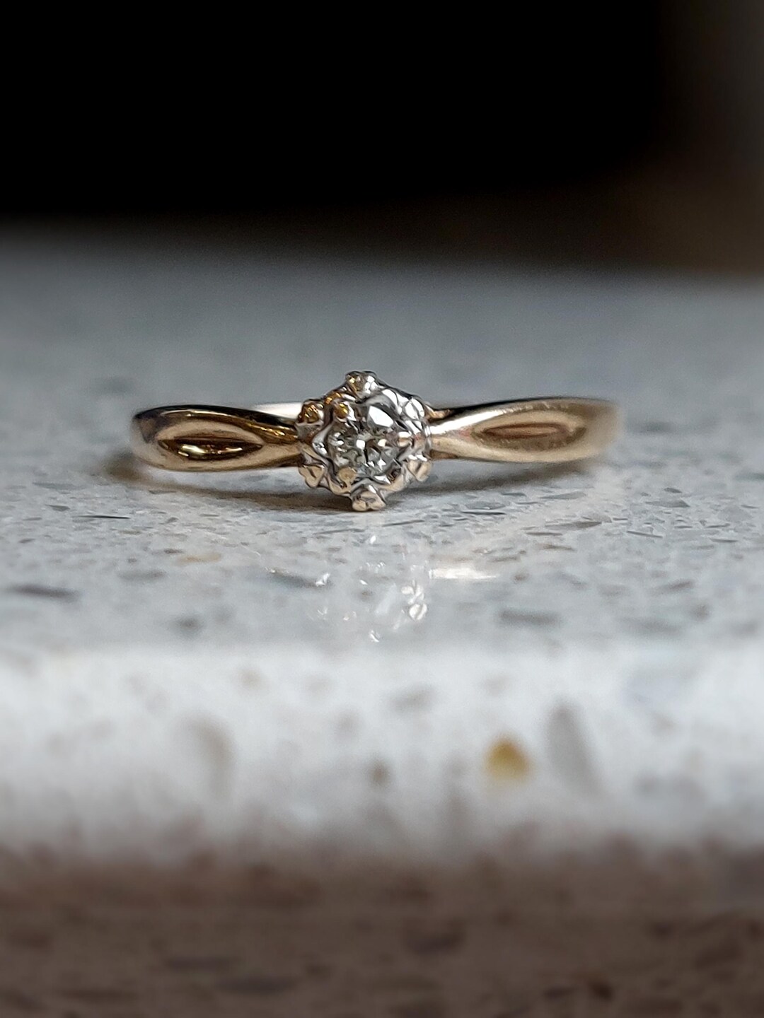 Vintage Art Deco Style Diamond Ring | Solid 9 Ct Yellow Gold | Fully ...