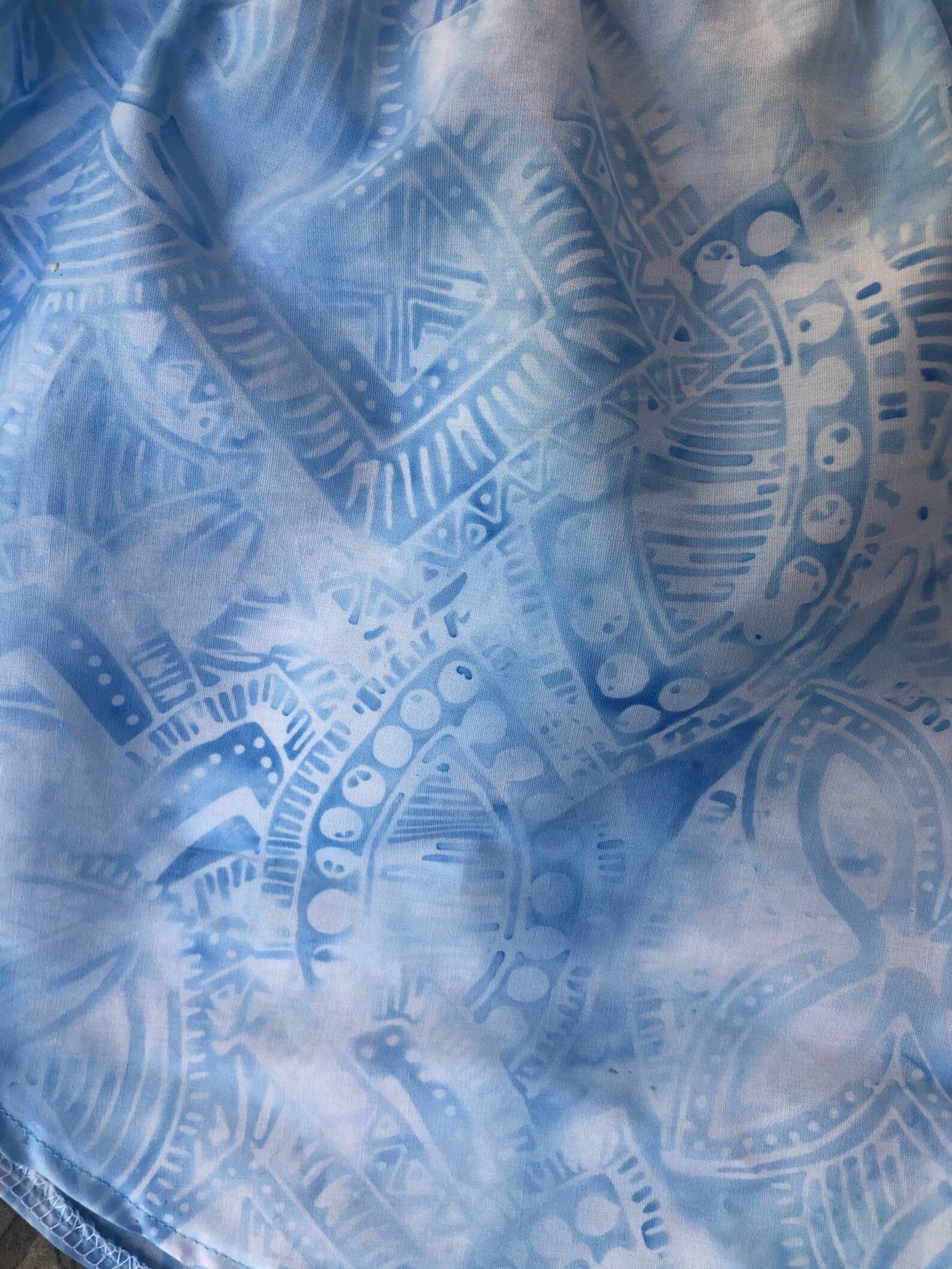 Blue Batik Shorts Festival Shorts, Batik Shorts, Geometric Batik Shorts ...