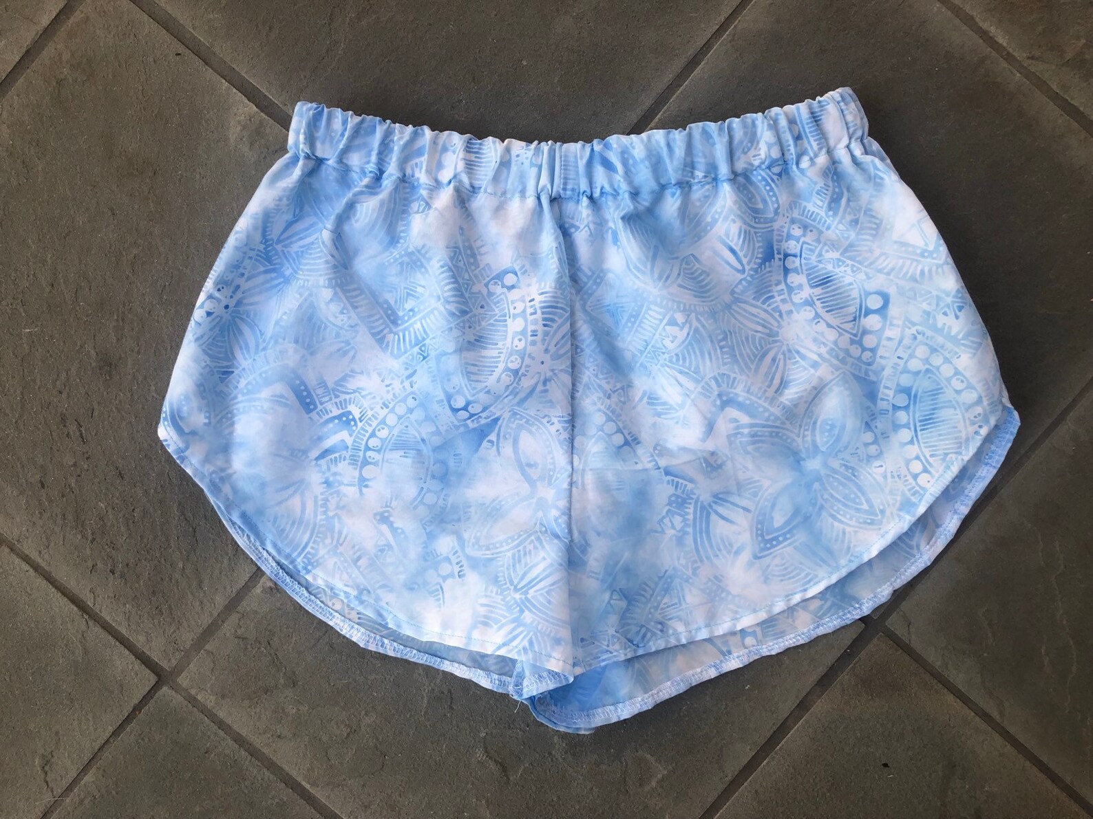 Blue Batik Shorts Festival Shorts, Batik Shorts, Geometric Batik Shorts ...