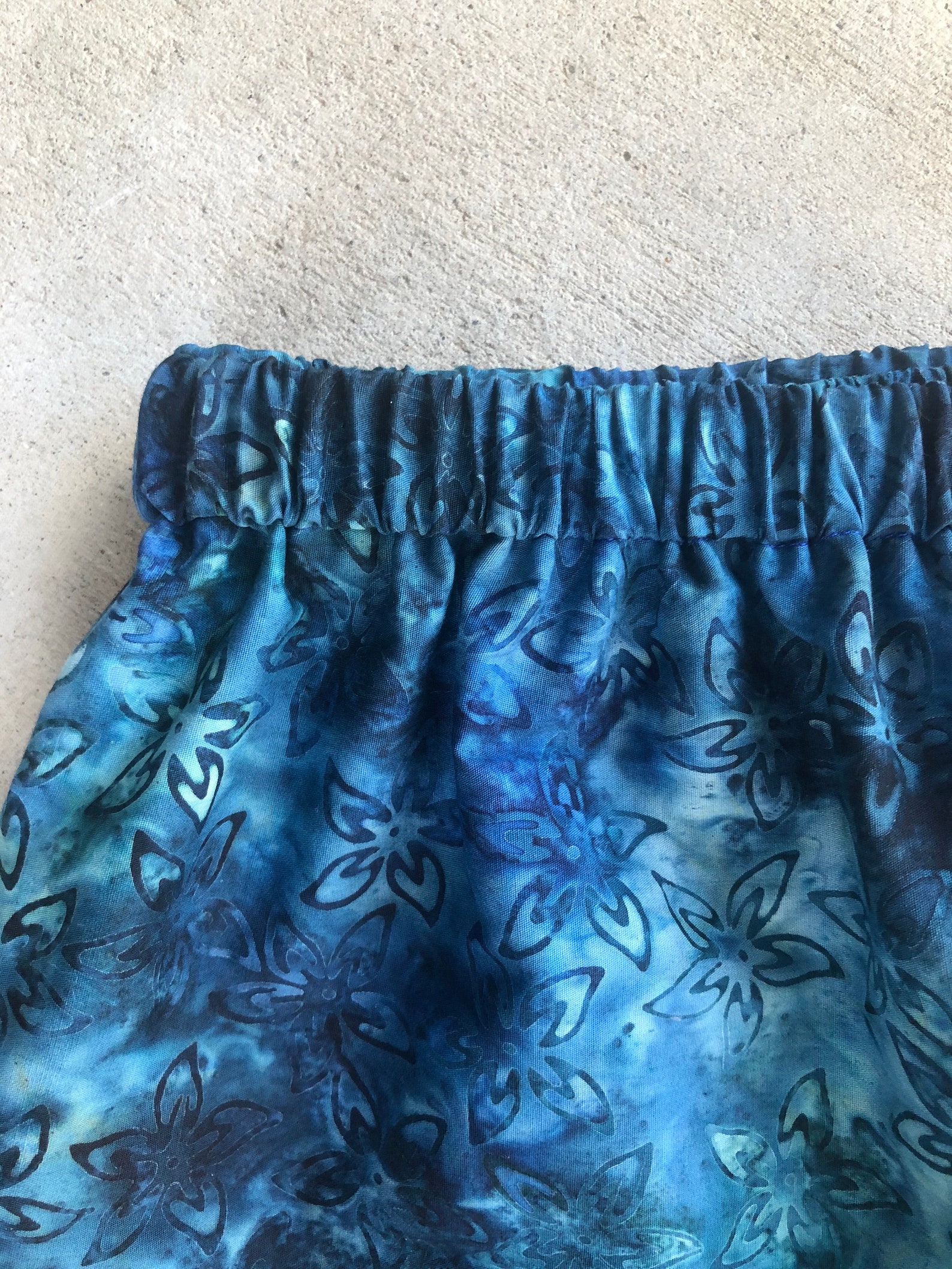 Blue Flower Batik Shorts Festival Shorts Batik Shorts High | Etsy