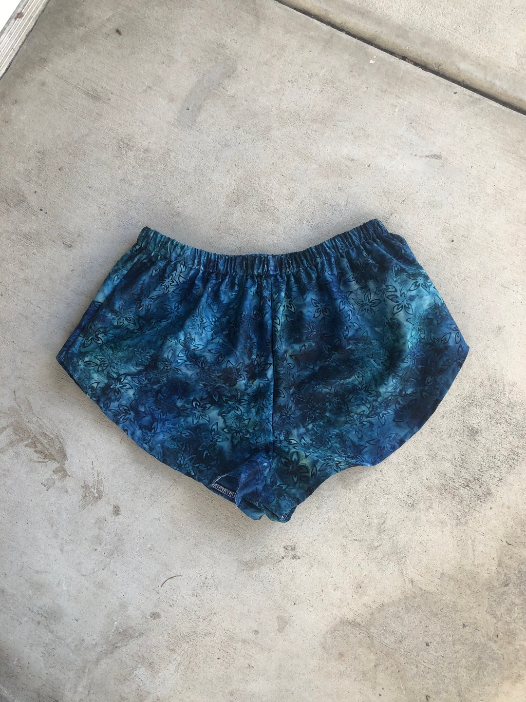 Blue Flower Batik Shorts | Festival Shorts, Batik Shorts, High Cut ...