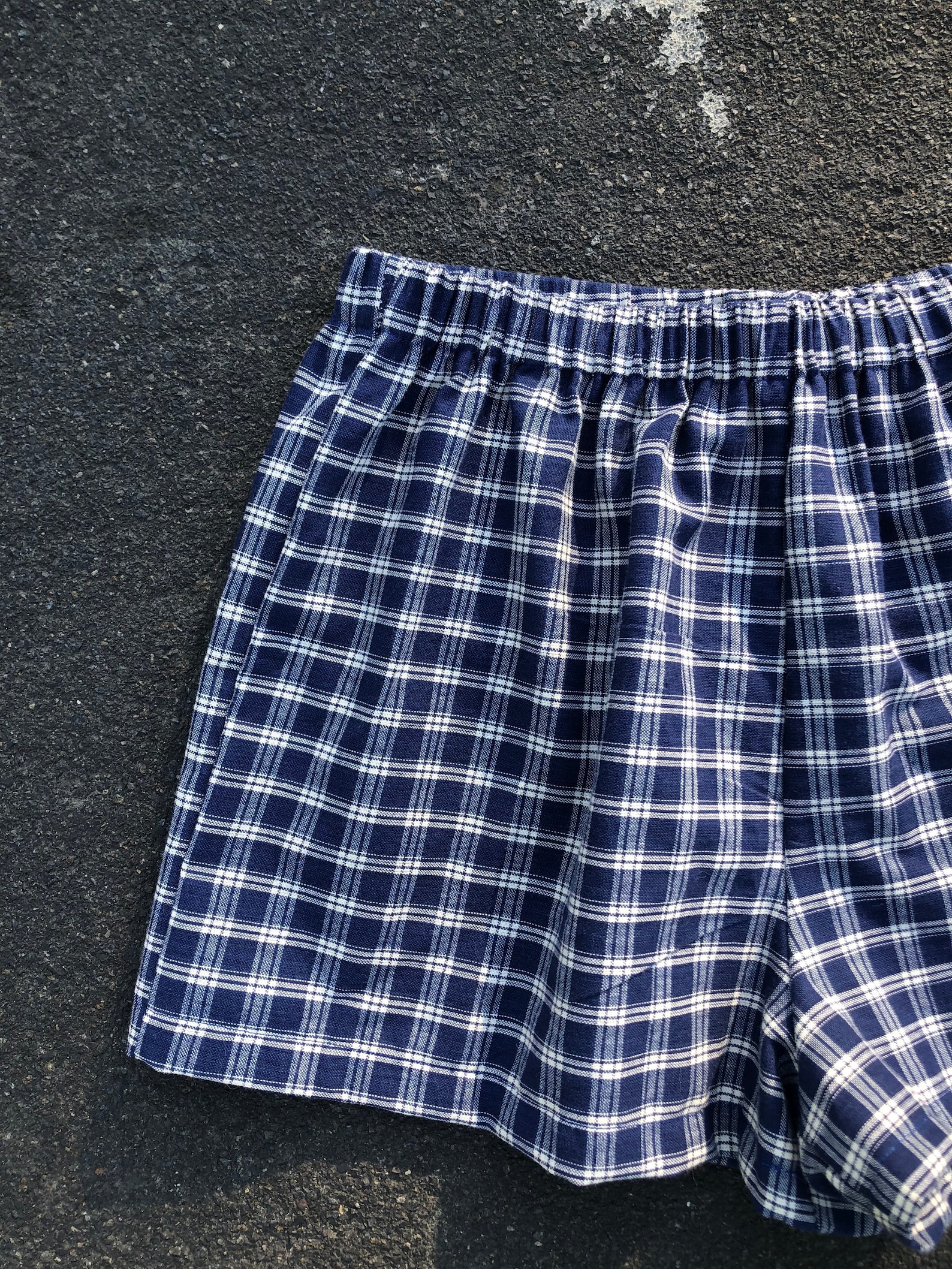 Blue Plaid Cotton Shorts: Lightweight Festival Fashion - Etsy