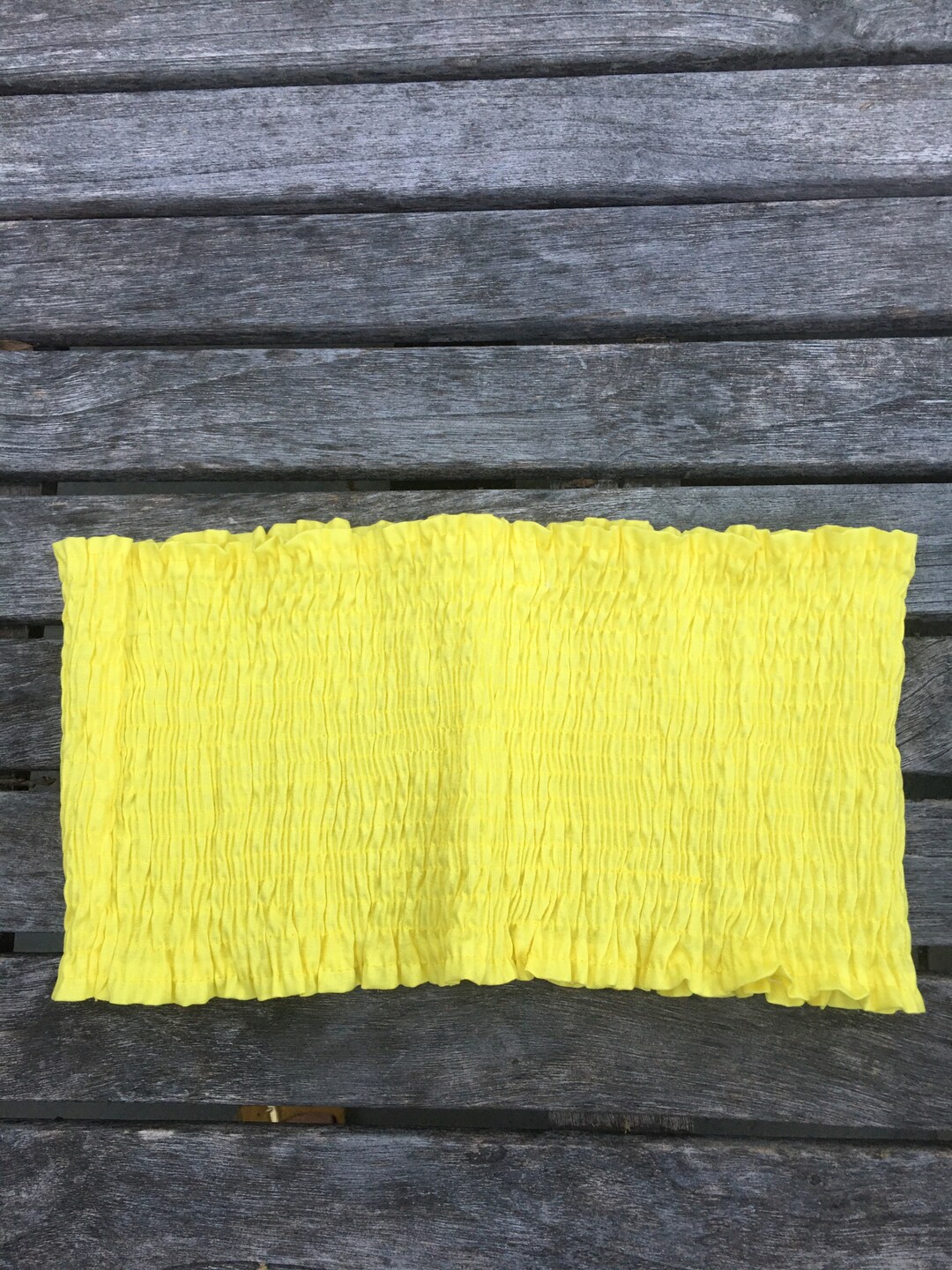 Yellow Bandeau Top, Smocked Tube Top, Stretchy Tube Top, Yellow Tube ...