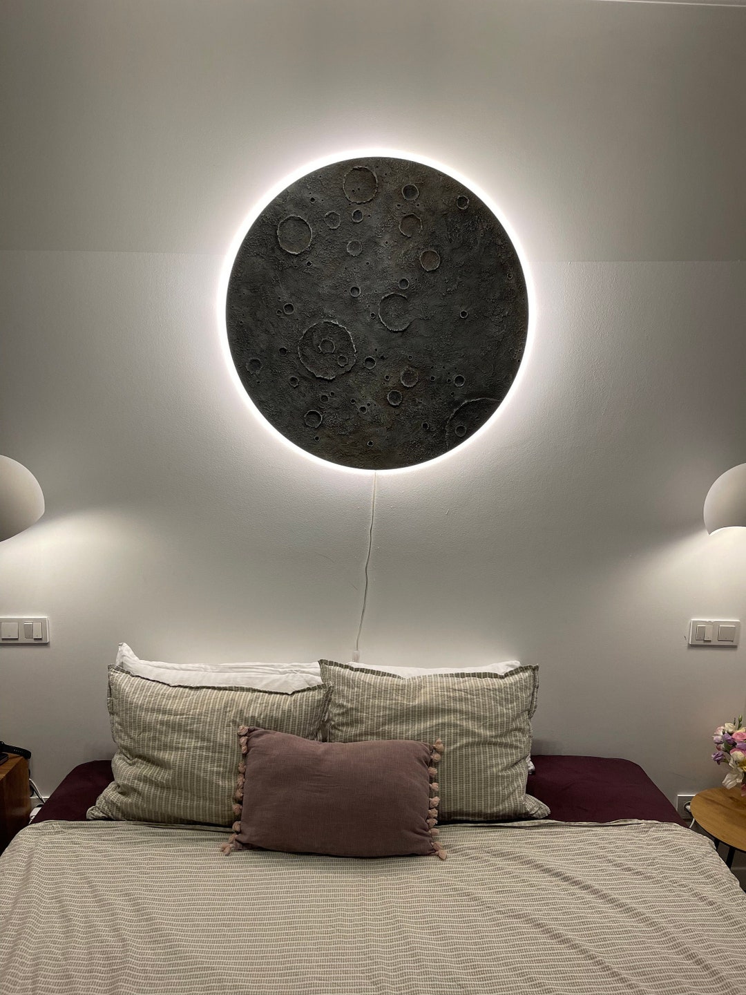 Circular Plaster Wall Art, Plaster Wall Art, Round Wall Hanging ...
