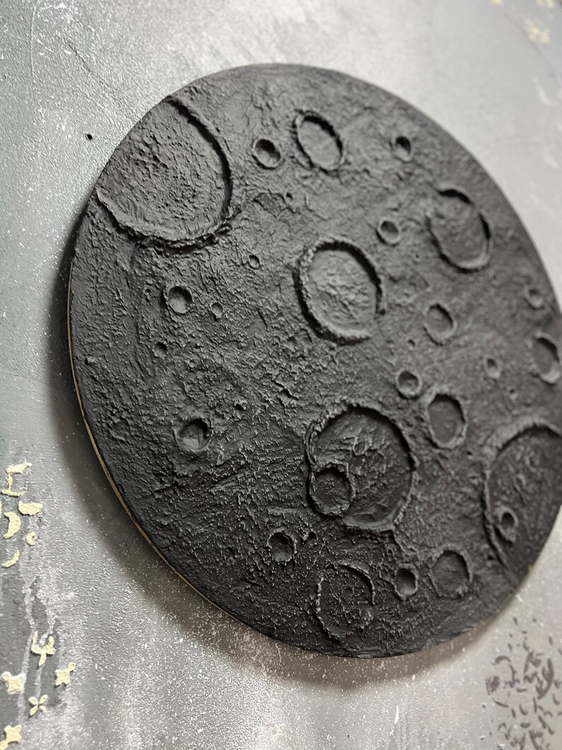 Moon Wall Light, Modern Plaster Wall Art, Moon Wall LED Night Light ...