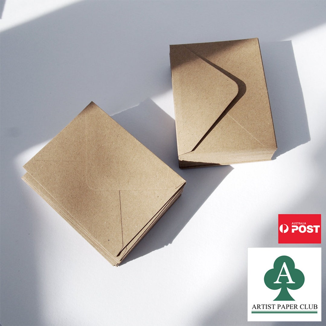 Mini Kraft Paper Envelopes, for Gift Card, Business Card, 120GSM, 4"x 3 ...