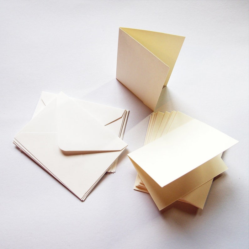 80 X Mini Blank Cards & Envelopes Set, DIY Folded Greeting Cards, Gift ...