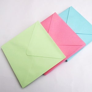 100 X Wedding Invitation Envelopes, Coloured Square Envelopes,110gsm ...