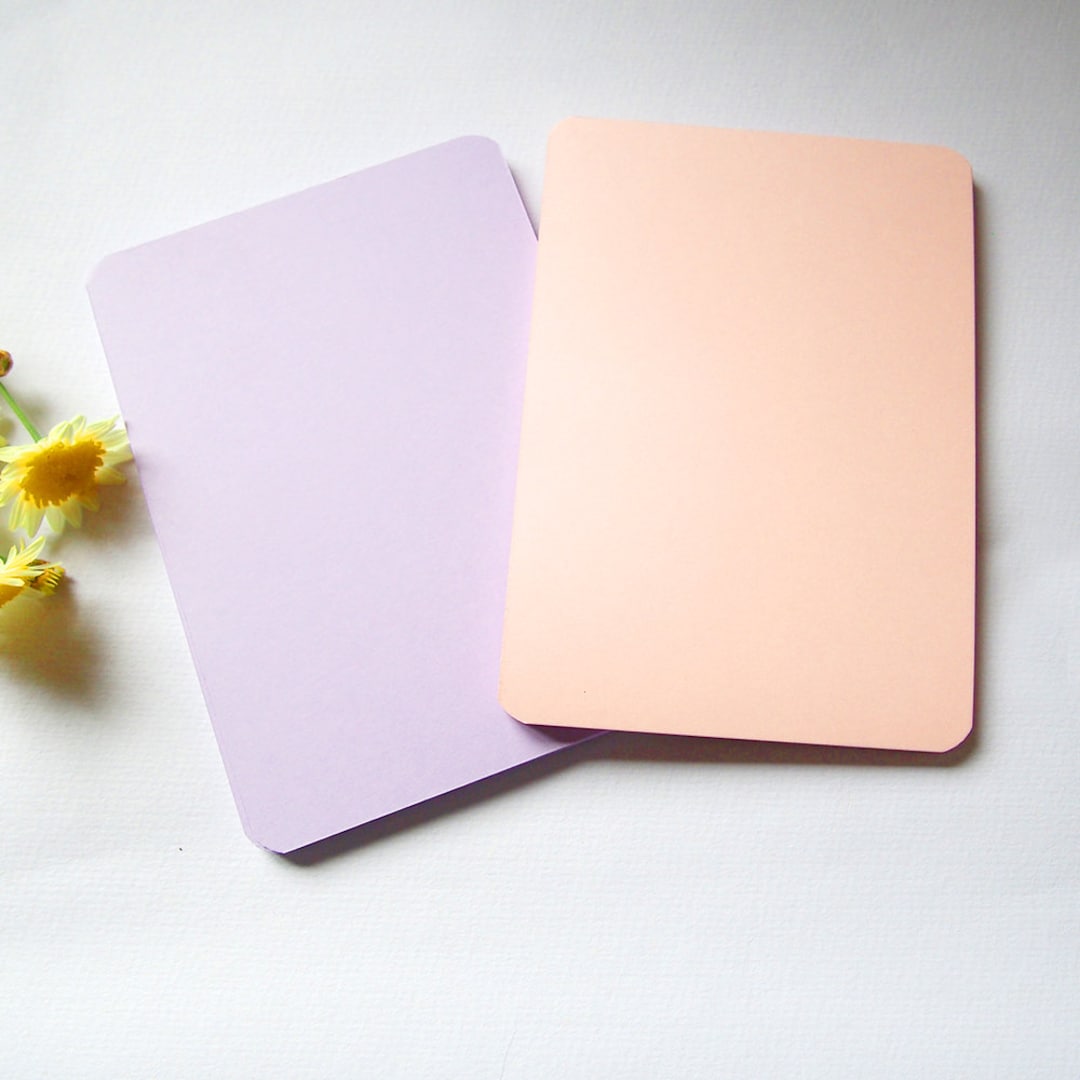A6 Blank Flat Cards, Printable Pastel Colour Cards, Rounded Corners ...
