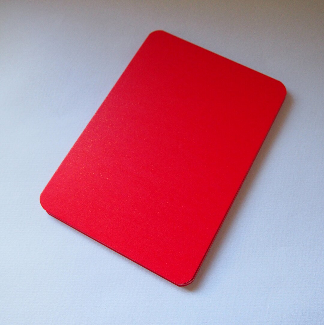 A6 Blank Flat Cards, Printable Red Cards, Rounded Corners Cards, Artist ...