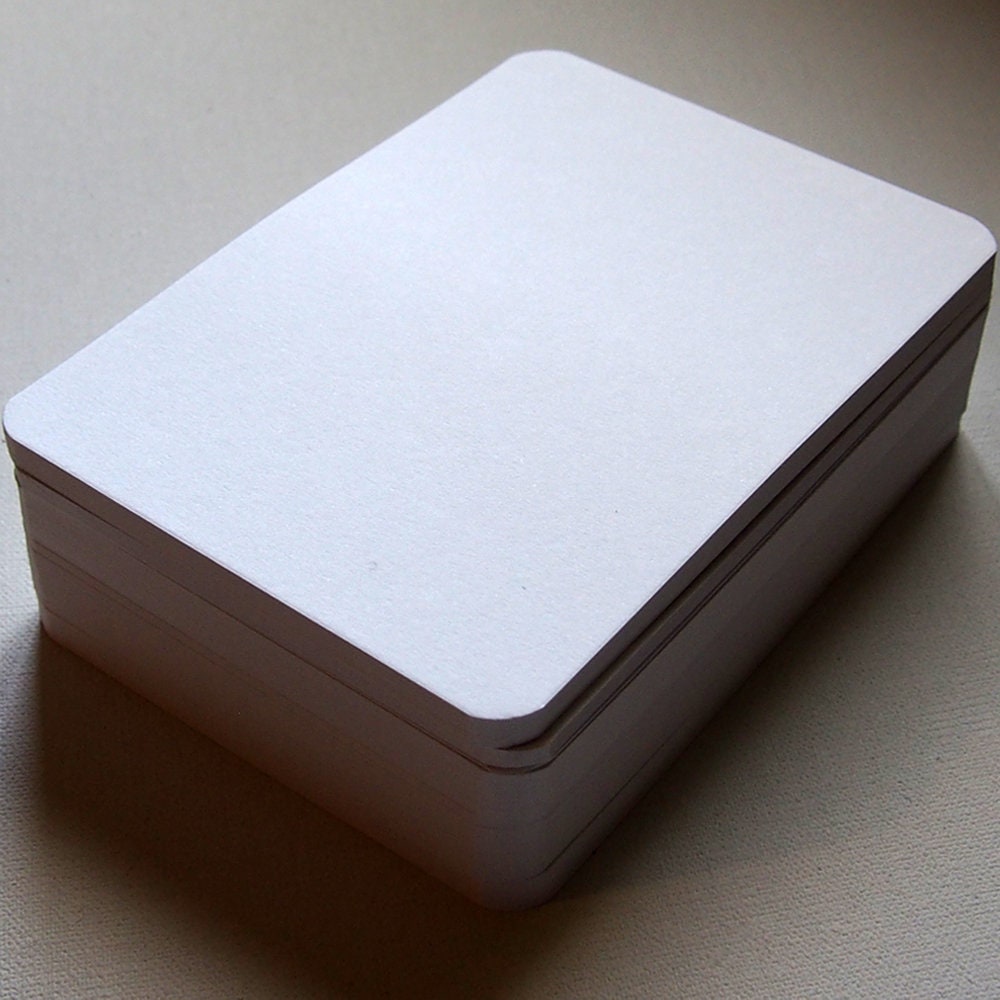 100 X A6 Blank Flat Cards, Rounded Corners,premium Cardstock, Artist ...