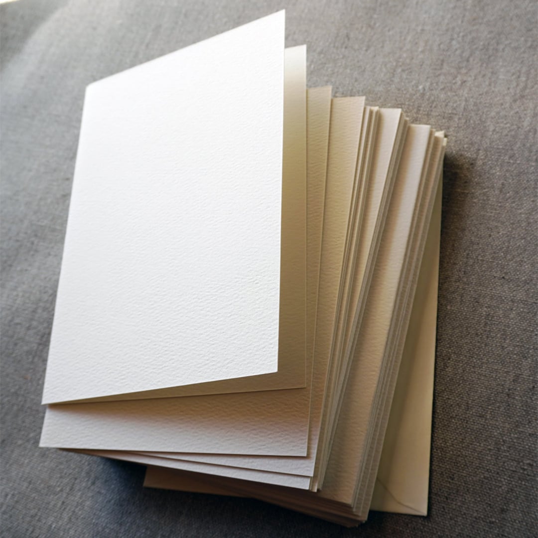 20 Blank Watercolour Cards & Envelopes Set, 100% Cotton Watercolour ...
