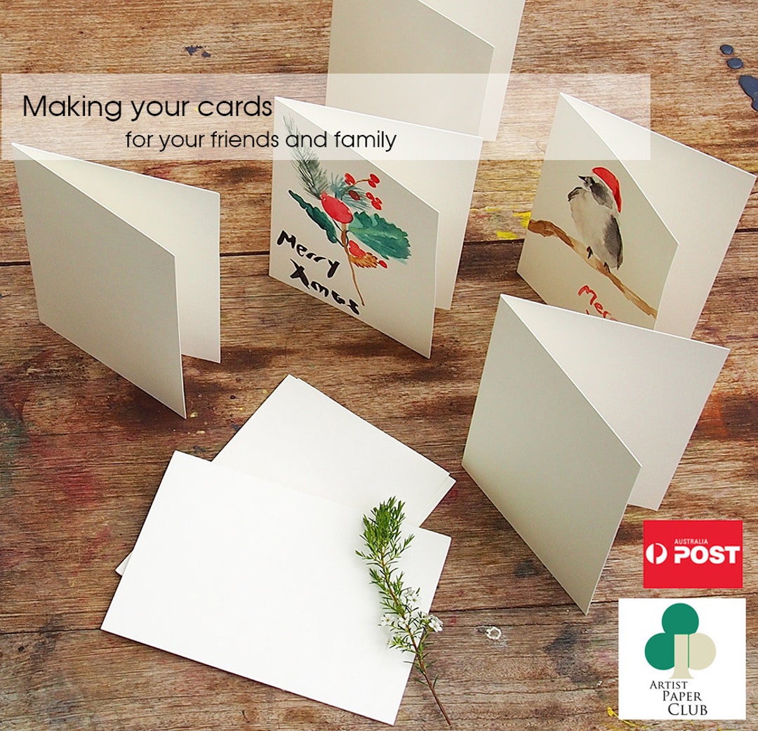 DIY A6 Blank Cards & C6 Envelopes Set, Premium Ivory 300G Cardstock ...