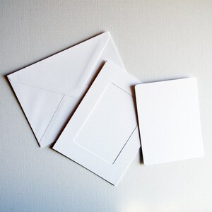 Blank Photo Frame Cards, Frame-enhanced Greeting Cards Kit, White With ...