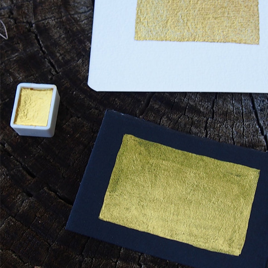 Handmade Metallic Watercolour Paints, Shimmer Watercolour Half Pans ...