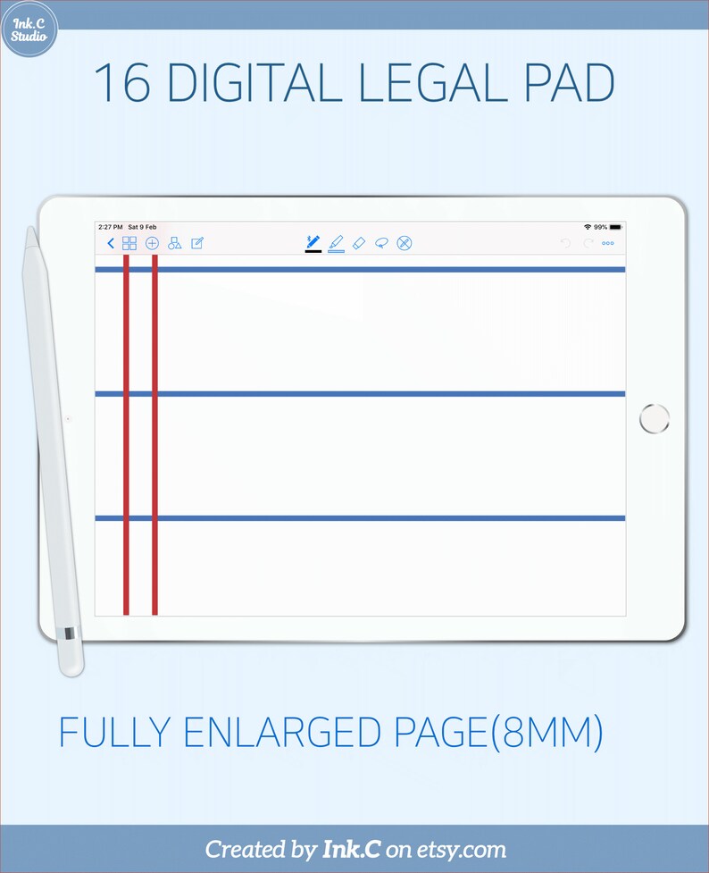 16 Classic Legal Pads, Ruled Notes A4, Letter Size, Printable and ...