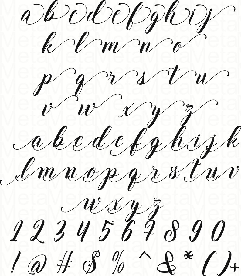 Svg Fonts Cursive Font Cricut Font alphabet font | Etsy