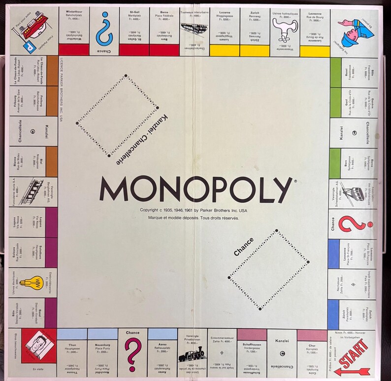 Monopoly German/french Deluxe Game, Vintage 1960s, Red Box, Rare Find ...