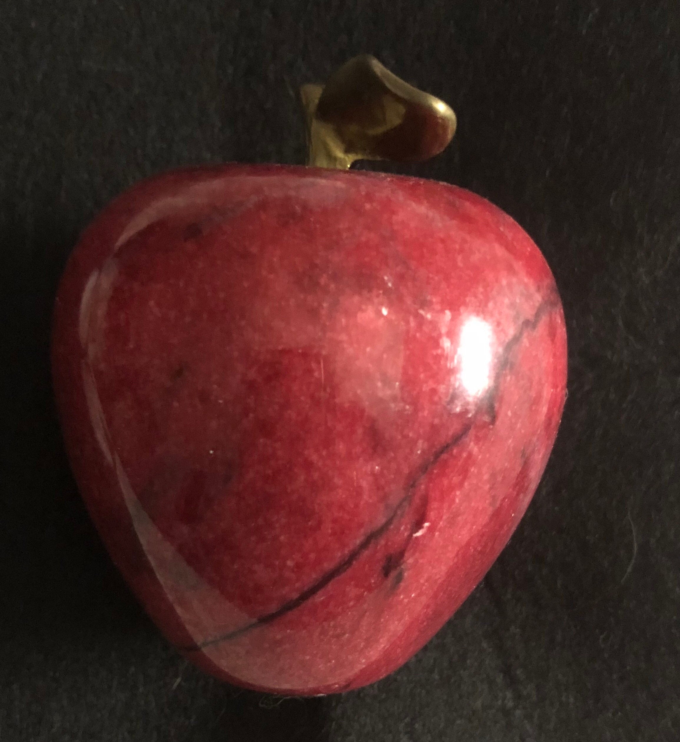 3.5 High Apple Italian or Red Alabaster Marble With Brass - Etsy UK