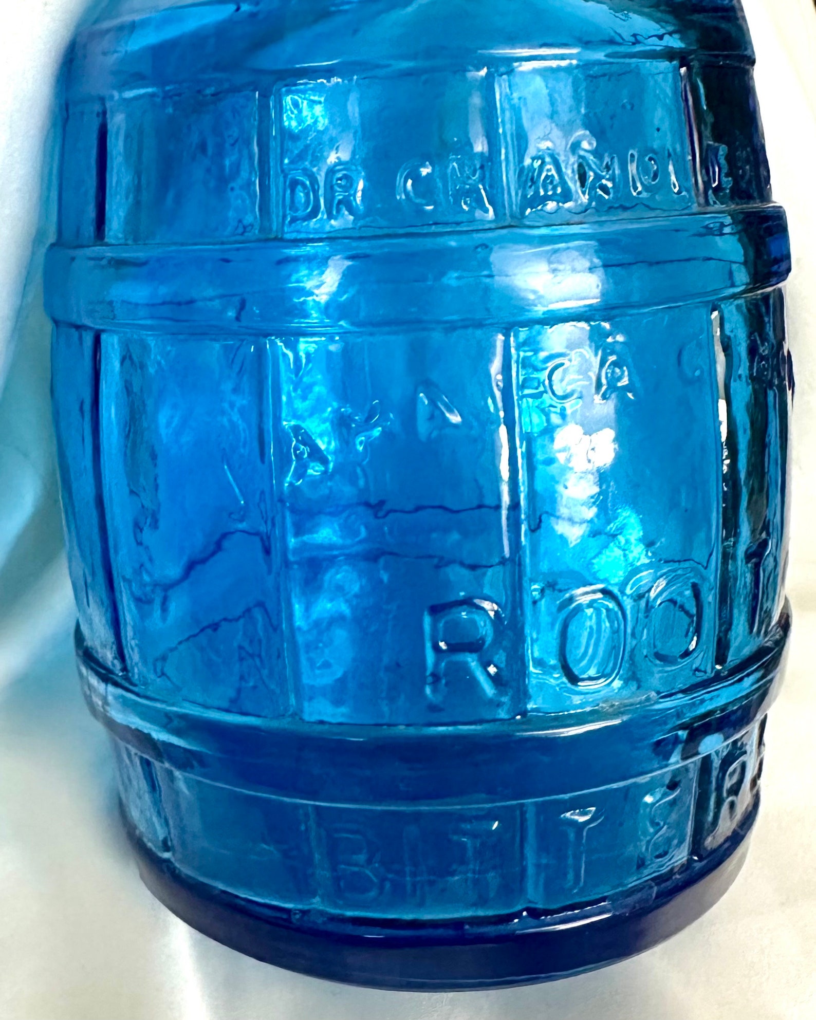 Blue Barrel Glass Bottle Dr Chandler’s Jamaican Ginger Root Bitters, 7. ...
