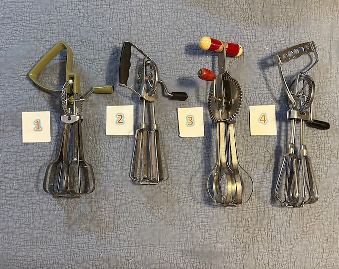 New Old Stock 70's Hand Beater Vintage Hand Mixer Hand Crank Egg Beater ...