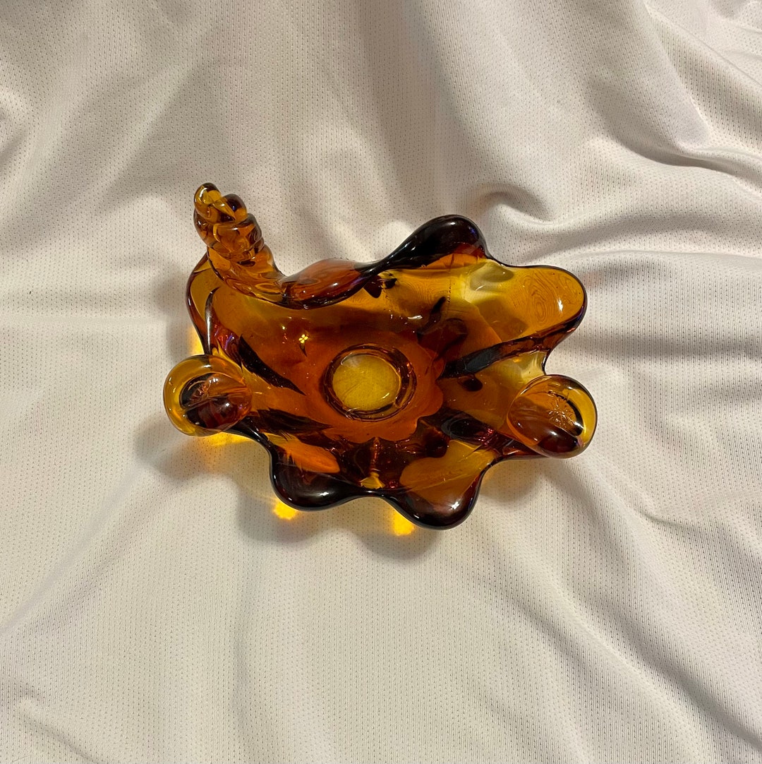 3" Amber Hand-formed Glass - Etsy