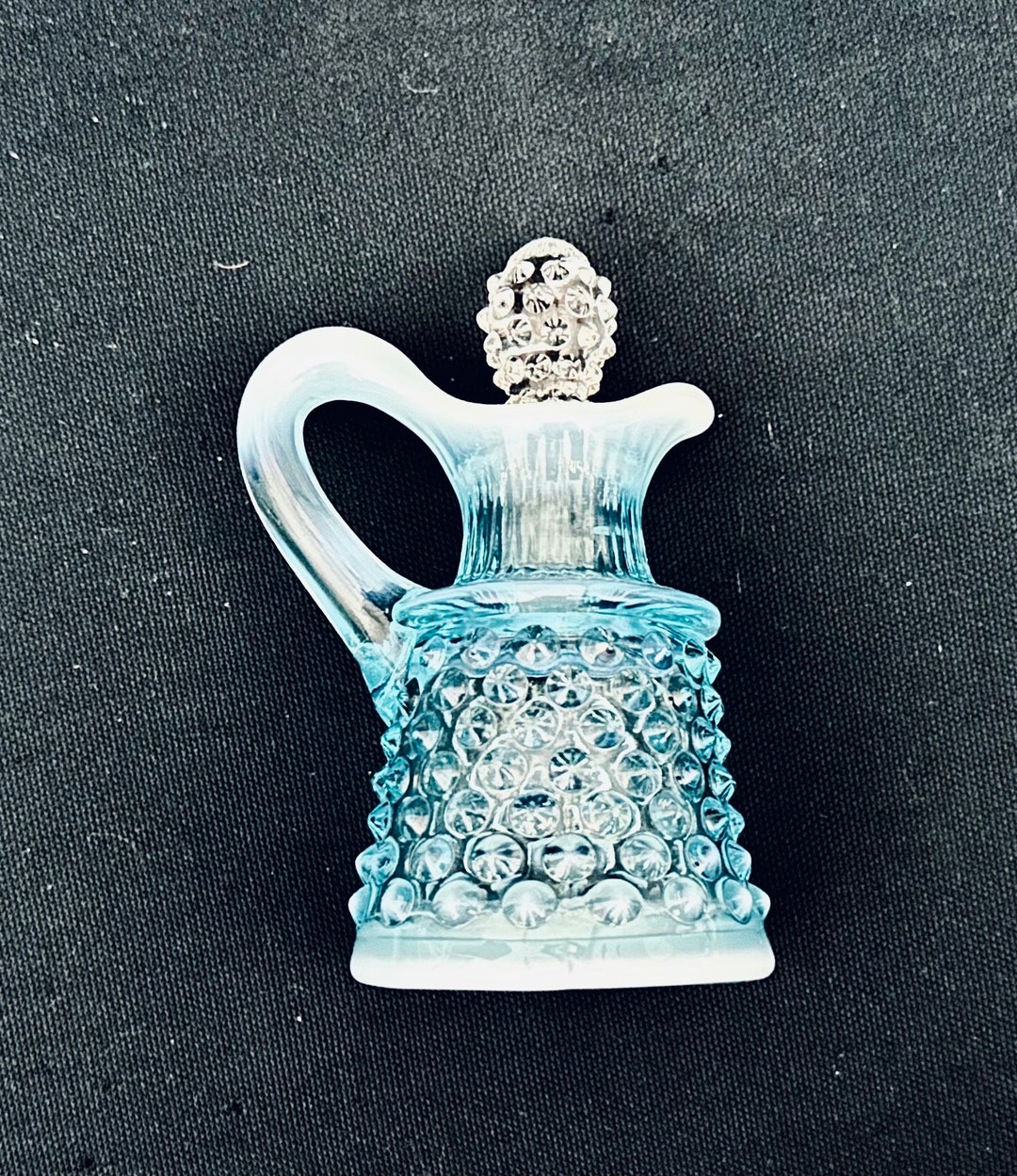 4.5” Fenton Cruet Blue and White Hobnail With Clear Hobnail Stopper - Etsy