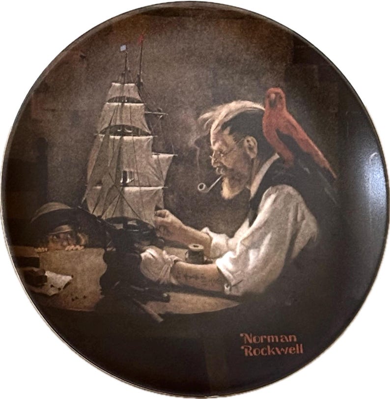 Norman Rockwell Plate, "the Ship Builder” 1980 4th in the Rockwell ...