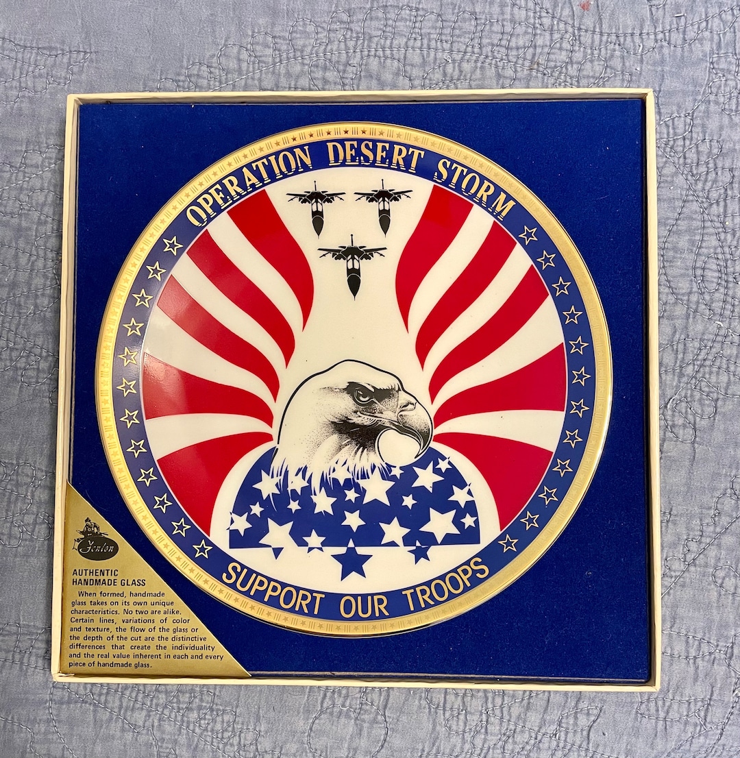 8" Plate Fenton Glass Desert Storm Commemorative Plate - Etsy