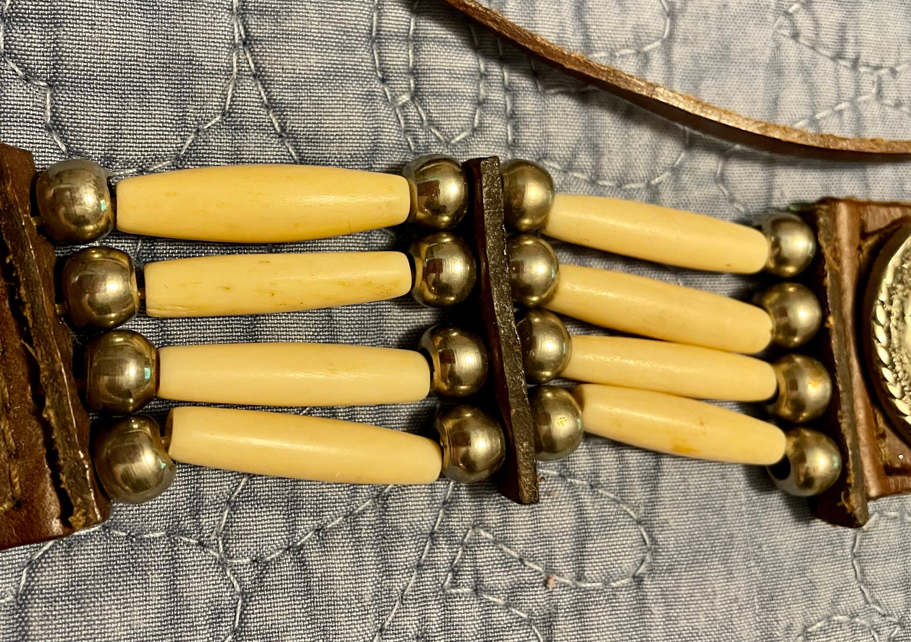 Vintage Native American Concha Leather Tie Belt With Bone Hair-pipe - Etsy