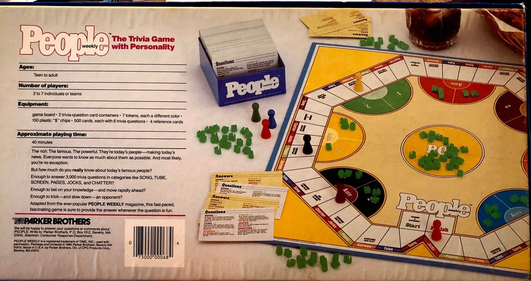 Board Game “people the Trivia Game With Personality” Parker Brothers ...