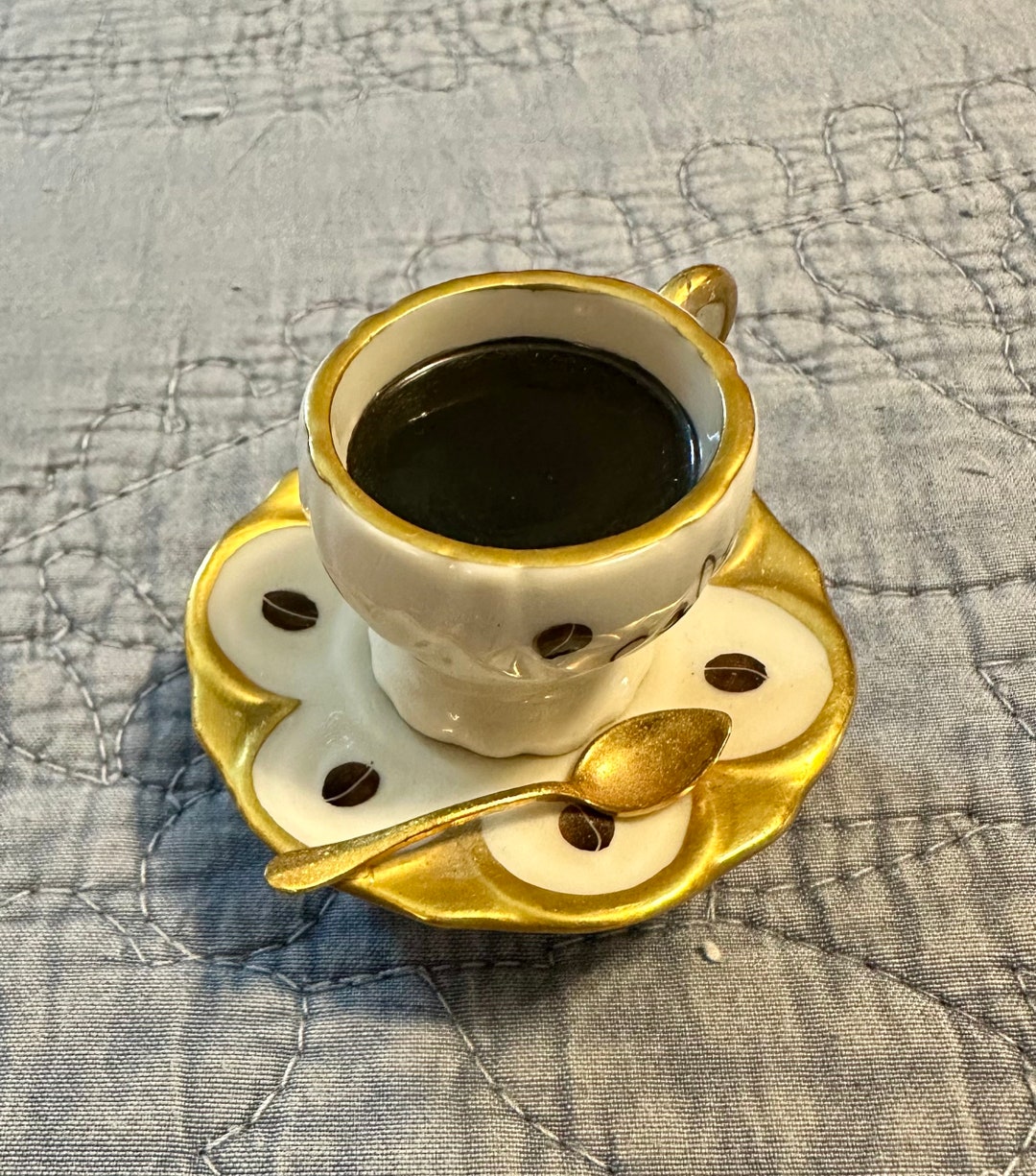 Box Limoges Porcelain Coffee Cup, Saucer and Gold Spoon, 1.5” High - Etsy