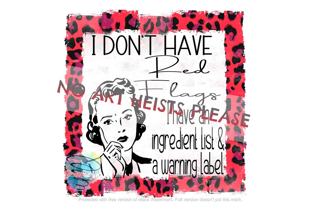 Red Flags Warning Label DIGITAL FILE Sublimation PNG - Etsy