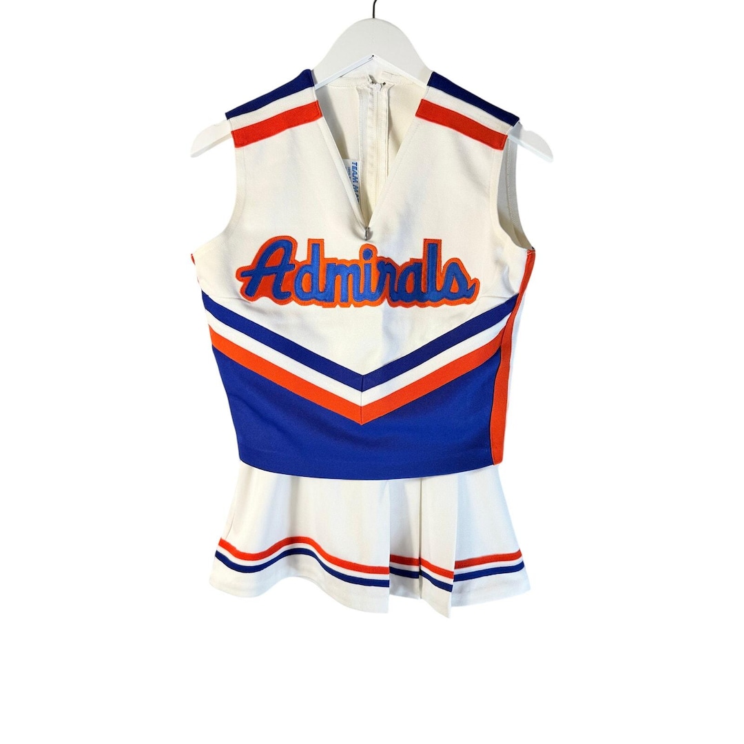 Vintage 80s Cheer Uniform Set Blue Orange White Size 32 Teammates - Etsy