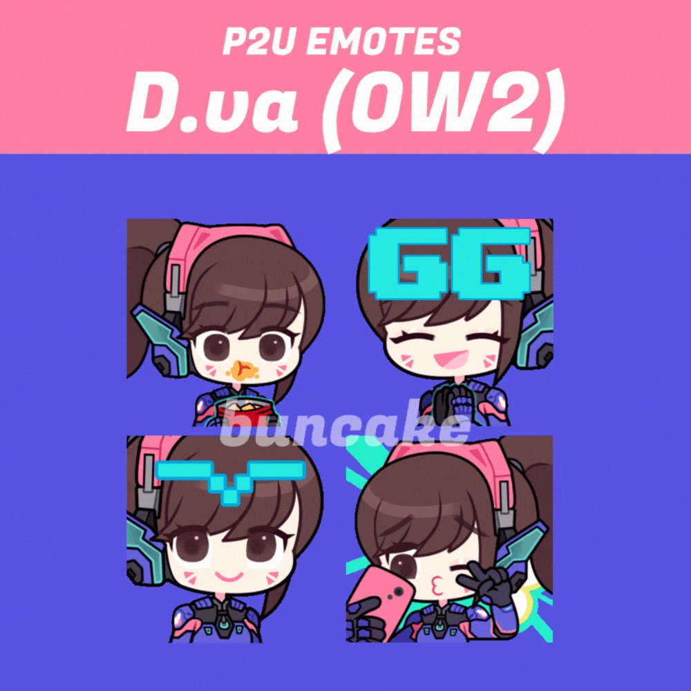 D.VA DVA Animated Emotes | Overwatch 2 - Etsy