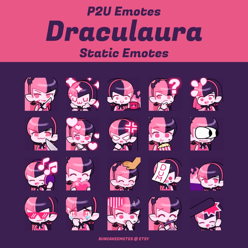 Draculaura Emote Pack | Monster Hgh - Etsy
