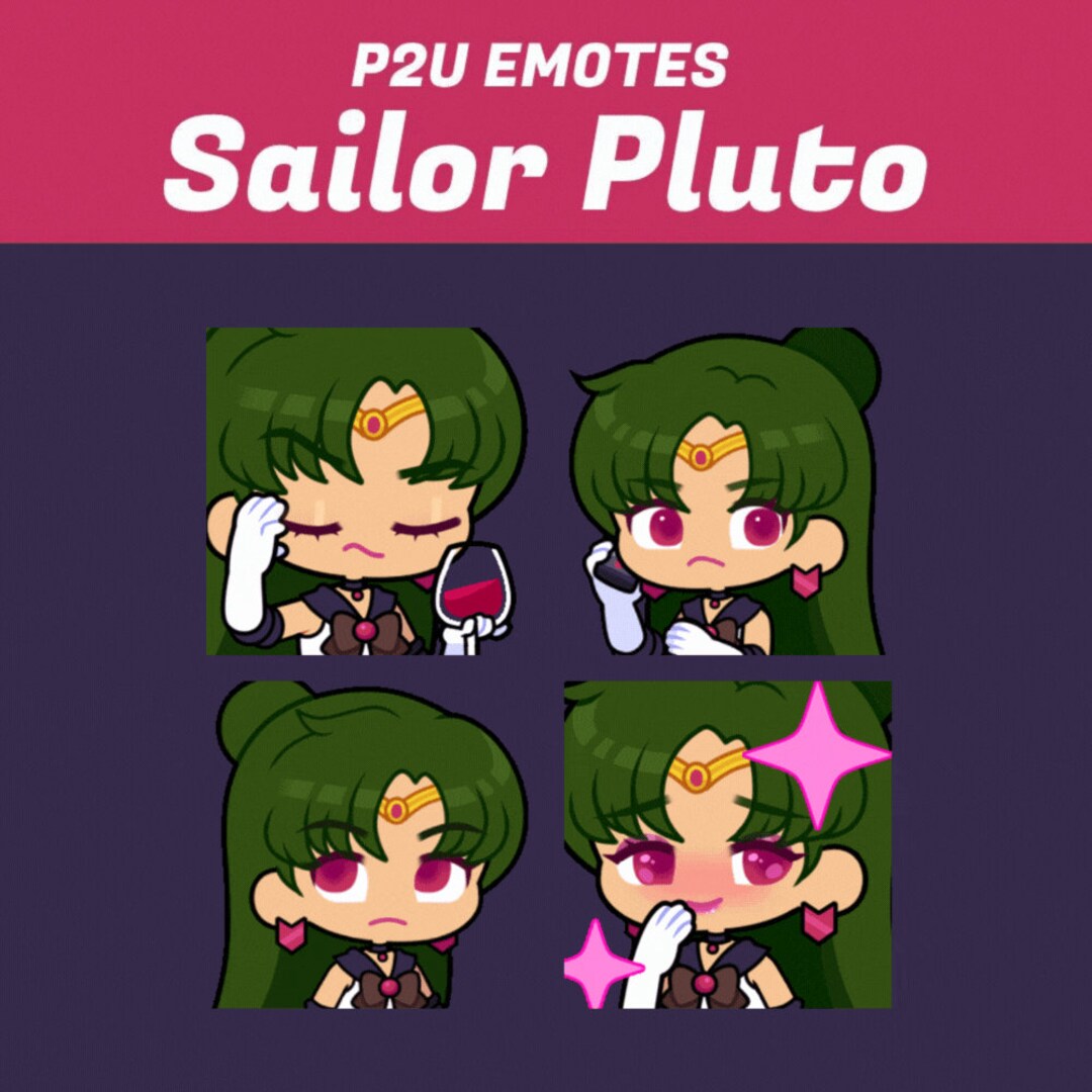 Sailor Pluto Animated Emotes Sailor Moon - Etsy
