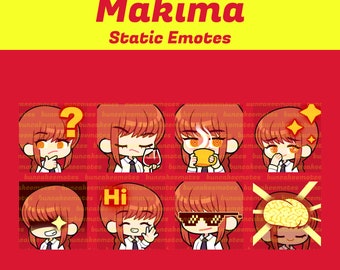 CSM - Makima Emotes, Anime Chibi Emotes, Twitch/discord/youtube Emotes ...