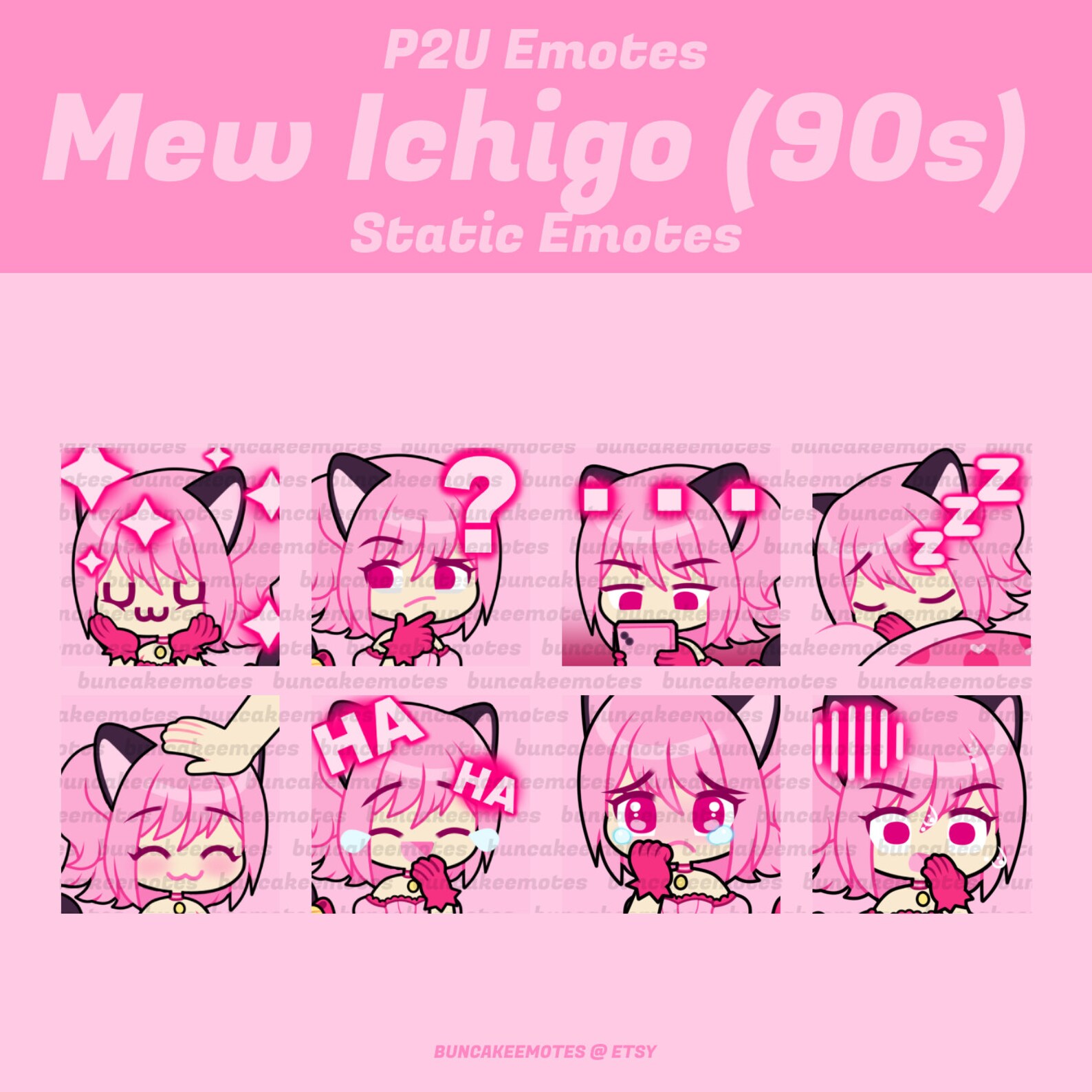 Mew Ichigo Emotes (90s) | Tokyo Mew Mew - Etsy