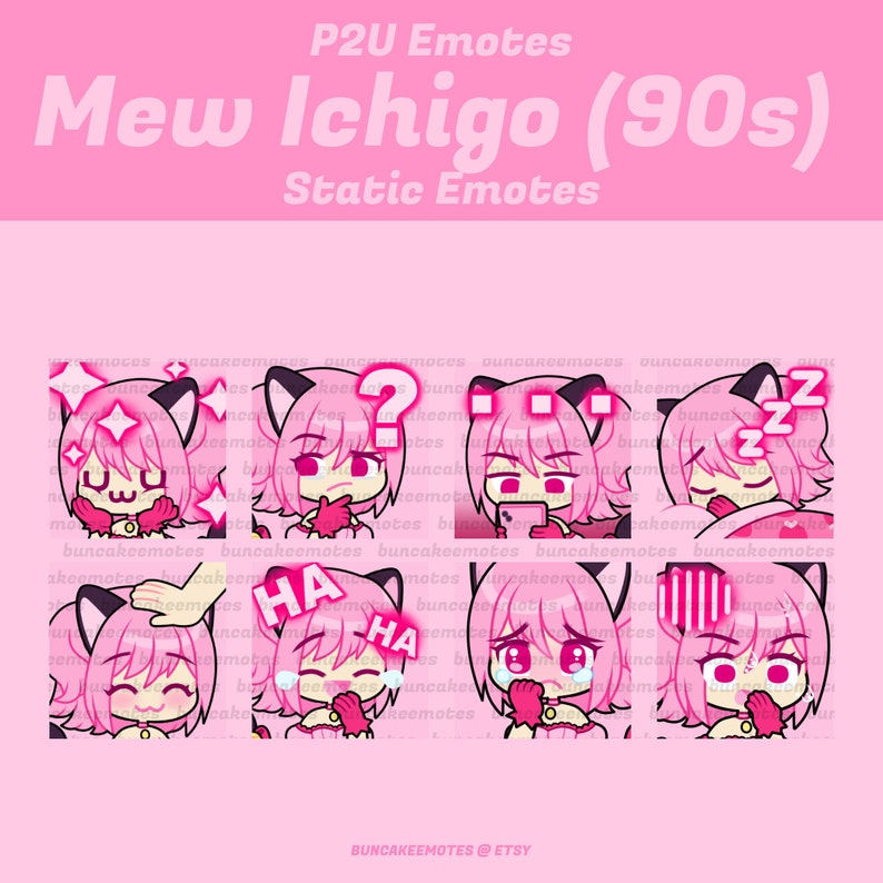 Mew Ichigo Emotes (90s) | Tokyo Mew Mew - Etsy