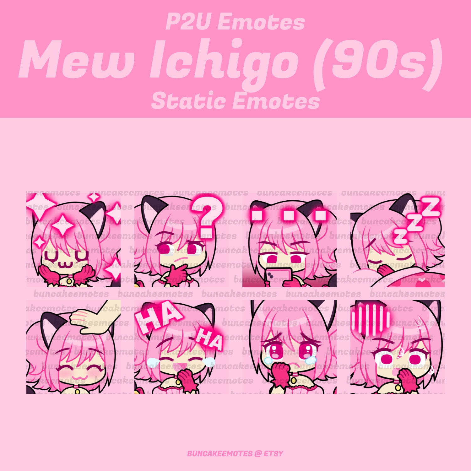 Mew Ichigo Emotes (90s) | Tokyo Mew Mew - Etsy