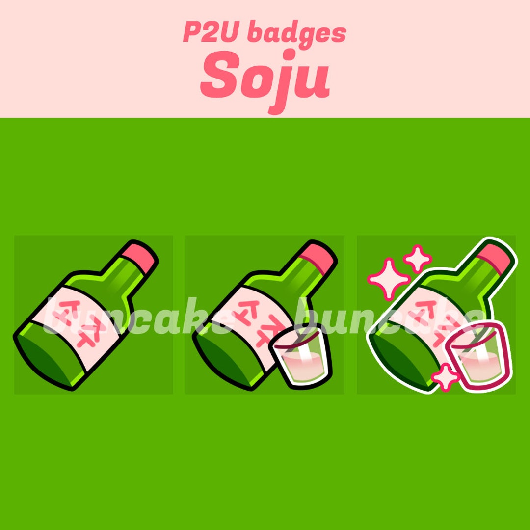 P2U Sub Badges | Korean Soju Pink | Twitch Discord Sub Badges Emotes ...