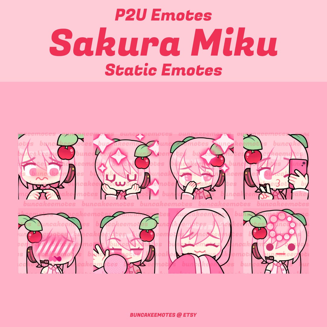 Sakura Miku Emotes | Vocaloid - Etsy