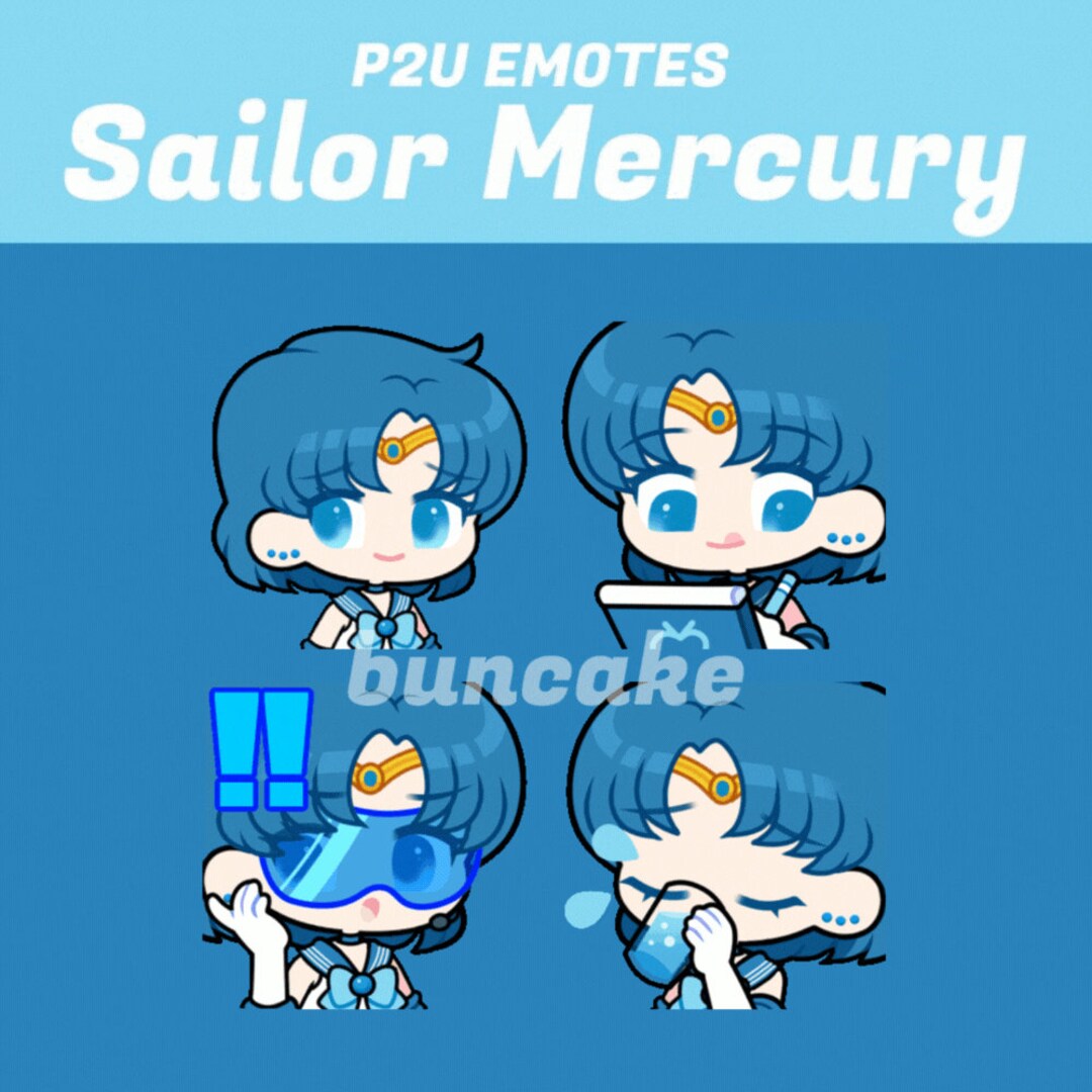 Sailor Mercury Animated Emotes | Sailor Moon - Etsy