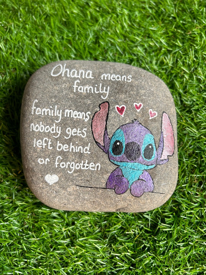 Hand Painted Lilo and Stitch Pebble: Bereavement Gift Keepsake - Etsy