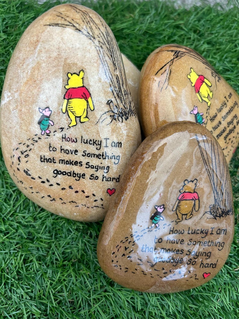 Hand-painted Winnie the Pooh Quote Pebble: Memorial Garden Stone - Etsy
