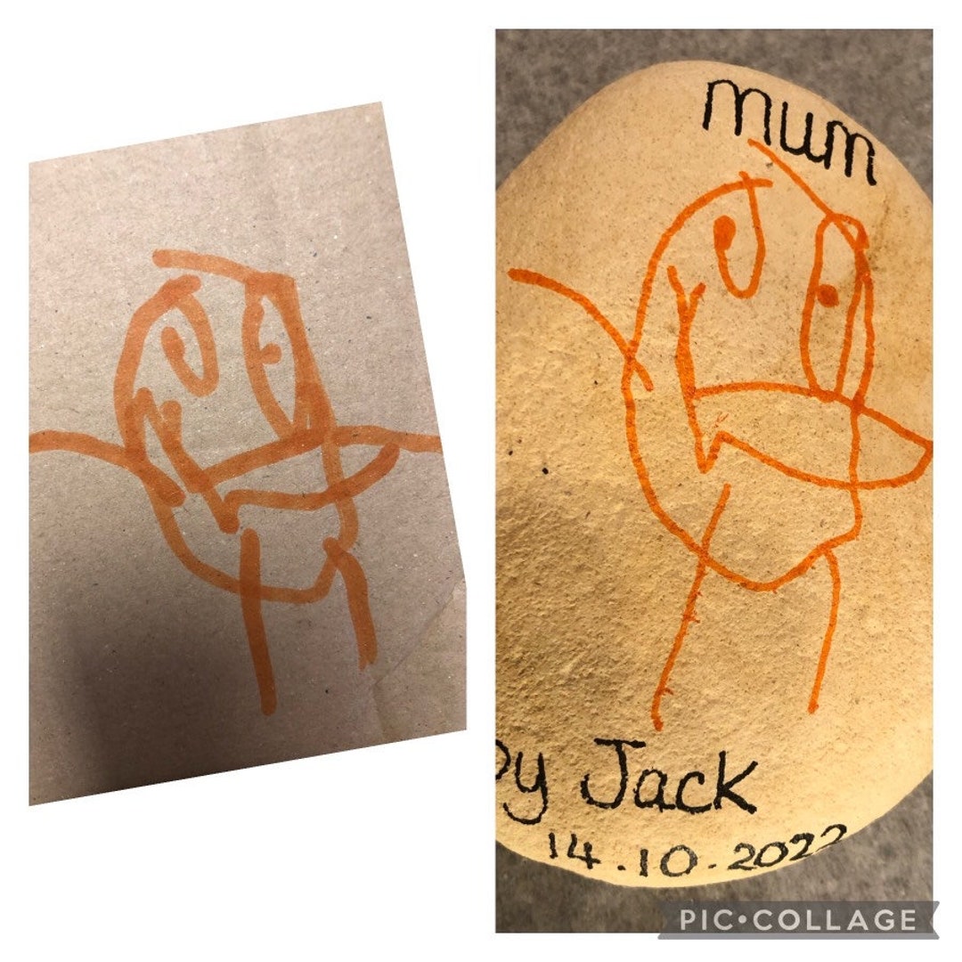 Unique Fathers Day Gift Your Childs Art Drawings Hand Painted Onto ...